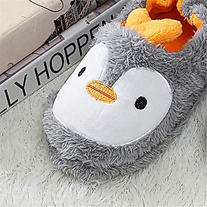 Csfry Toddler Boys Girls House Slippers Cartoon Warm Home Shoes Indoor Bedroom Orange