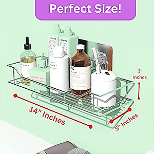 Premium Shower Caddy with Powerful Adhesive, No Drilling Shower Shelves, Wall Mounted Shower Organizer, Elegant Stainless Steel Shower Rack, Perfect Shower Caddy Shelf for Your Daily Use