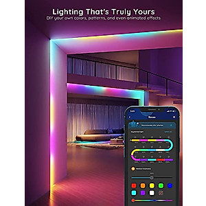 Govee RGBIC Alexa LED Strip Light 16.4ft, Smart WiFi LED Lights Work with Alexa and Google Assistant, Segmented DIY, Music Sync, Color Changing LED Strip Lights for Gaming Room, Bedroom, Cabinet, Desk