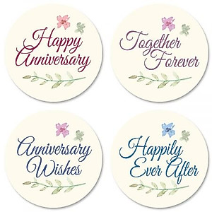 Bliss Anniversary Stickers- Set of 24 Round Evelope Seals