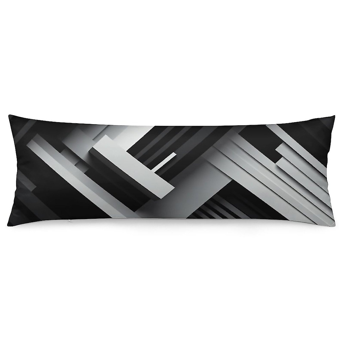 MaSiledy Body Pillow Case Geometry Long Case Protector with Zipper Black White Diagonal Geometric Design Body Pillowcase Bed Large Soft Body Pillow Covers 20x54 Inches for Bedding Couch