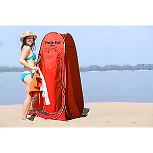 GigaTent Pop Up Pod Changing Room Privacy Tent – Instant Portable Outdoor Shower Tent, Camp Toilet, Rain Shelter for Camping & Beach – Lightweight & Sturdy, Easy Set Up, Foldable (Red)