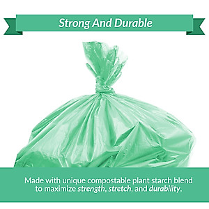 Reli. Compostable 6-8 Gallon Trash Bags | 200 Count Bulk | ASTM D6400 | Green | Eco-Friendly | For Compost