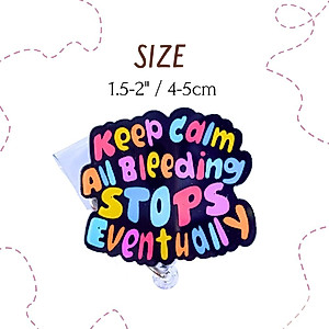 YJ PREMIUMS 5 PC Funny Cute Nurse Badge Reel Retractable Holder Clip for Nurses Nursing Student CNA RN LPN MA Medical Assistant Pharmacy X-Ray Treat Yeet Don’t Croak Keep Calm Accessories