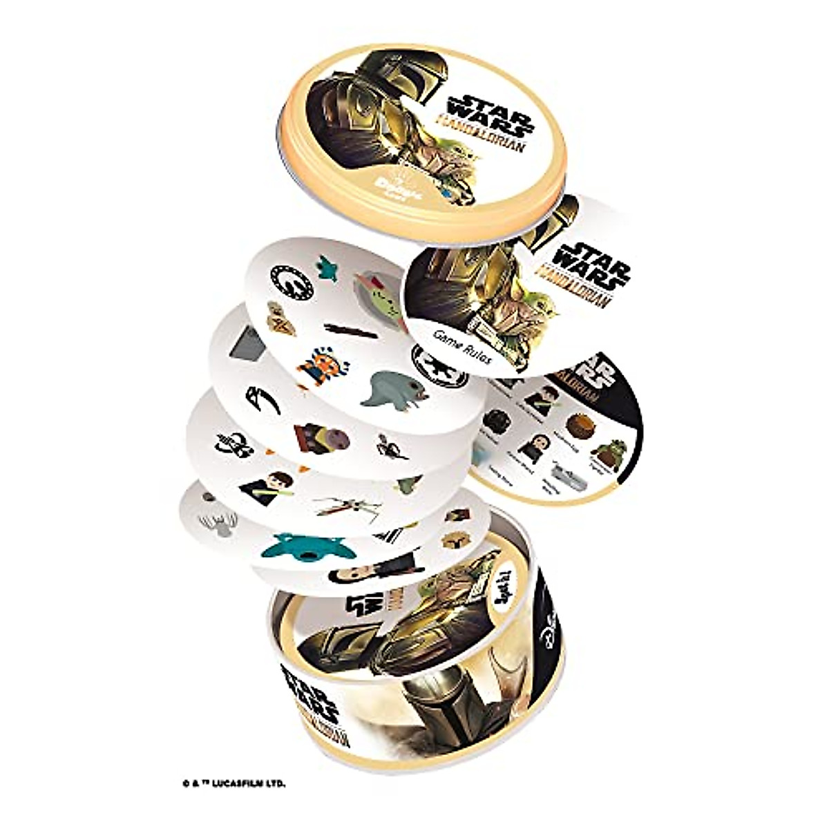 Spot It! Mandalorian - The Mandalorian Series Edition of The Family Speed and Observation Game! Fun Matching Game for Kids, Ages 6+, 2-8 Players, 15 Minute Playtime, Made by Zygomatic