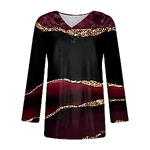 JJHAEVDY Oversized Shirts Sweatshirts for Women Plus Size Tunic Graphic Camo Outfit Button Up Sweatshirt Oversized Sweatshirt for Women Sweatshirts(1-Wine,XX-Large)