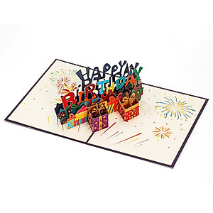 Bajayvovo Handmade Happy Birthday Pop Up Card，Birthday Cards with Envelopes, Blank Inside Birthday Cards，Birthday Card，Birthday Greeting Cards，3D Birthday Card，Pop Up Birthday Cards for Women Men