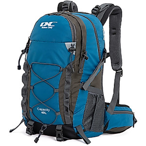 Diamond Candy Waterproof Hiking Backpack for Men and Women, Lightweight Day Pack for Travel Camping, Blue, 40L