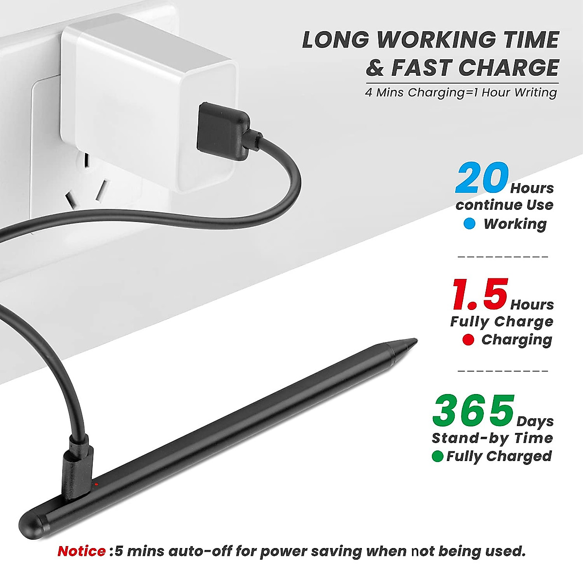 Chromebook Flip 2-in-1 Touchscreen Laptop Stylus Pen, Active Pen Digital Capacitive Stylus for ASUS Chromebook Flip 2-in-1 Laptop Stylus with Ultra Fine Tip,Touch-Control and Rechargeable,Black