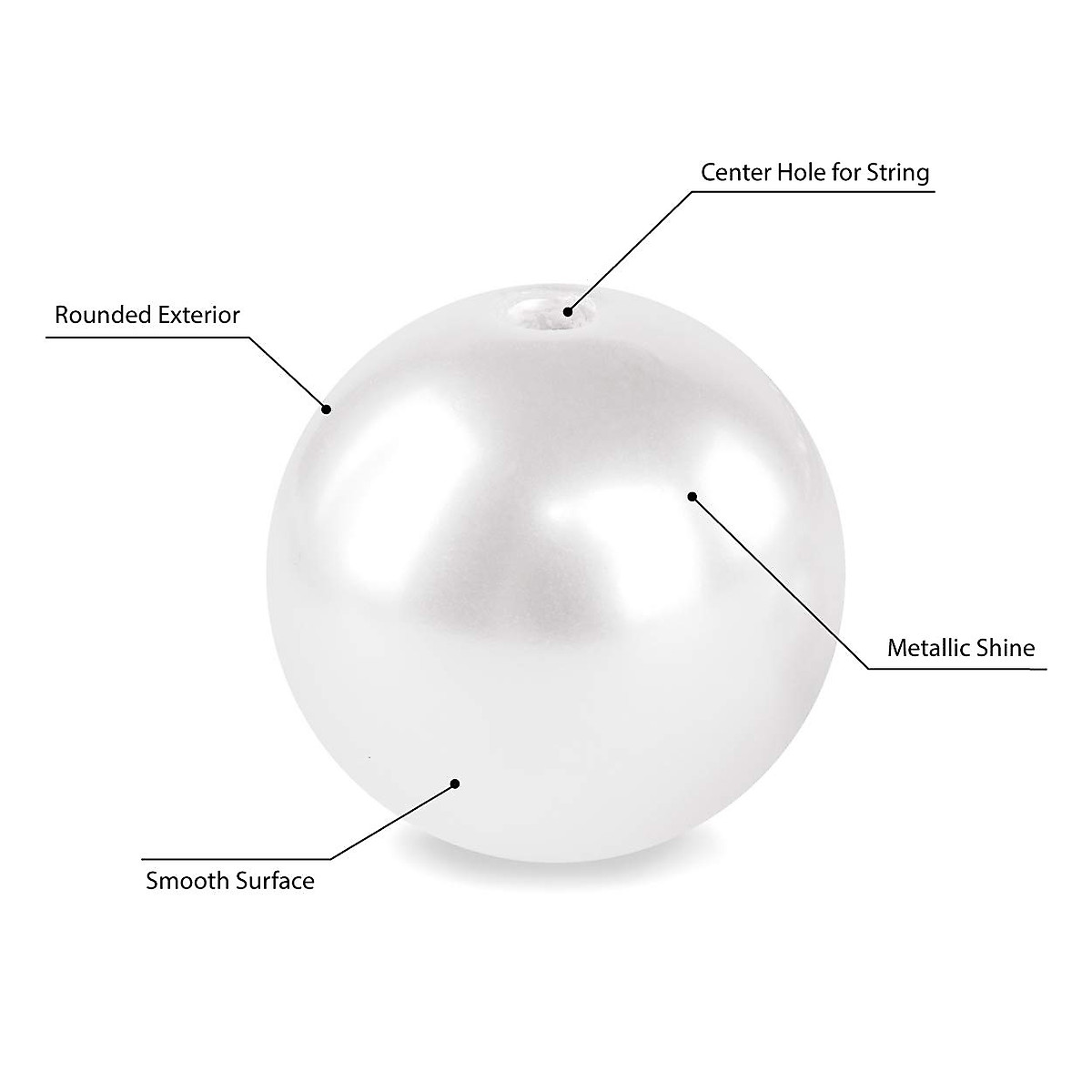 Super Z Outlet Elegant Glossy Polished Pearl Beads for Vase Fillers, DIY Jewelry Necklaces, Table Scatter, Wedding, Birthday Party Home Decoration, Event Supplies (8 Ounce Pack, 70 Pieces) (White)