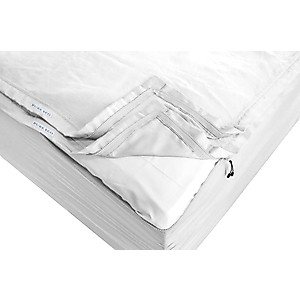 Zip On Fitted Sheet - Includes 2 Zip-On Sheets & 1 Fitted Sheet Base - Upto 16” Inch Deep Pockets Full Size Zipper Fitted Sheets - Soft Cotton 600 TC Fitted Sheet - White