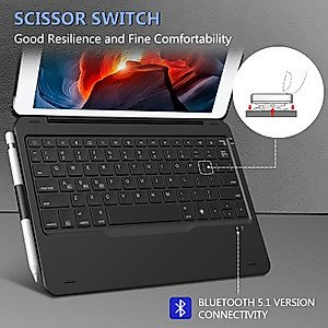 FINTIE Keyboard Case for iPad 10.2 inch 9th / 8th / 7th Generation (2021/2020 / 2019), 7 Color Backlit Wireless Bluetooth Keyboard, Magnetically Detachable Cover, Auto Sleep Wake, Black
