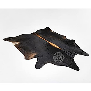 Genuine Black Dark Brown Backbone Cowhide Rug Size 6 x 7 - 8 ft. 180 x 240 cm