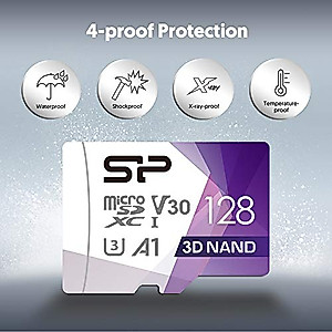 Silicon Power 2-Pack 128GB Micro SD Card U3 Nintendo-Switch Compatible, SDXC microsdxc High Speed MicroSD Memory Card with Adapter