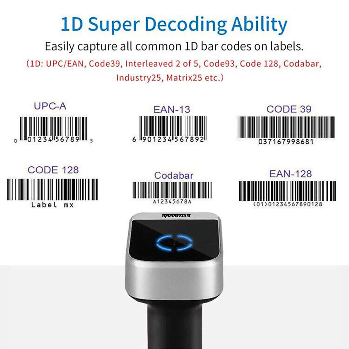 Wireless Bluetooth Barcode Scanner with Base.USB 2.0 Wired Barcode Imager Automatic Barcode Reader Handhold Scanner.with USB Cable for Laptops.Computers.Cashier.POS
