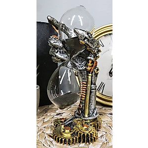 Ebros Gift Chronos Eternity Time Warp Machine Steampunk Robotic Cyborg Hand Gearwork Clockwork Sand Timer with Black Sands Figurine Victorian Industrial Sci Fi Sandtimer Accent Decor