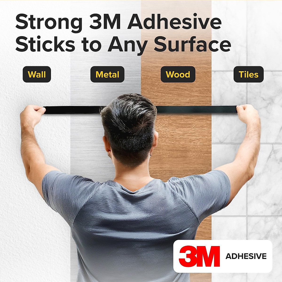 Flexible Magnetic Tape - 1 Inch x 10 Feet Magnetic Strip with Strong Self Adhesive - Ideal Magnetic Roll for Craft and DIY Projects - Sticky Magnets for Fridge and Dry Erase Board