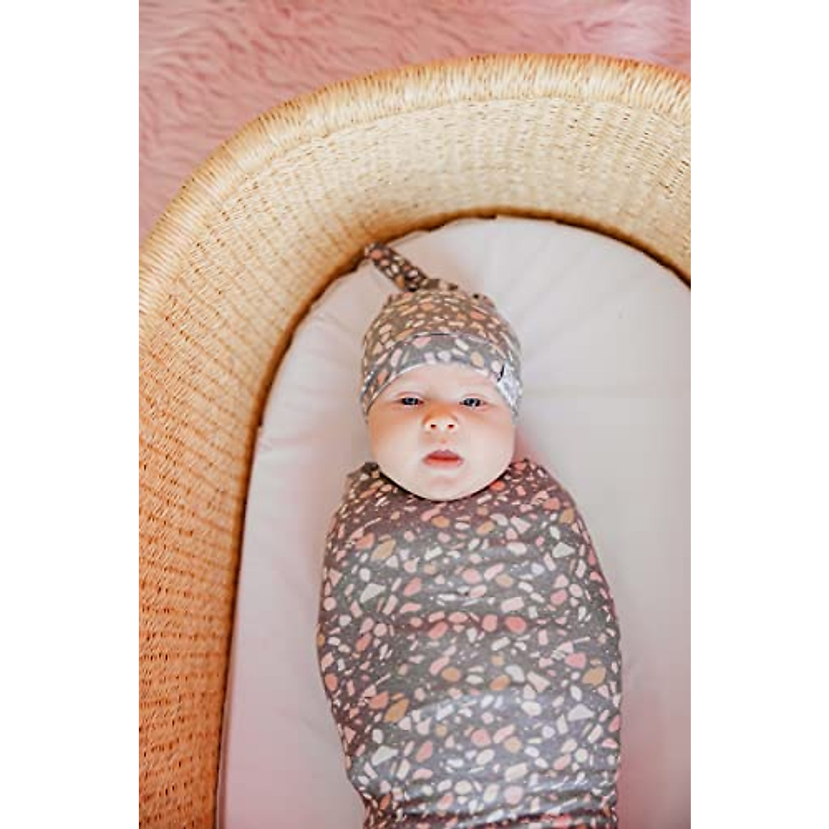 Copper Pearl Large Premium Knit Baby Swaddle Receiving Blanket Gemini