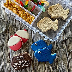 R & M International Gone Fishing Cookie Cutter, One Size, Silver