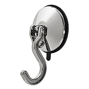 Bracketron Heavy Duty Vacuum Suction Cup MightyHooks Specialized for Many Surfaces - Kitchen, Bathroom & Home or Auto Organization (2 Pack)(Medium/Chrome)