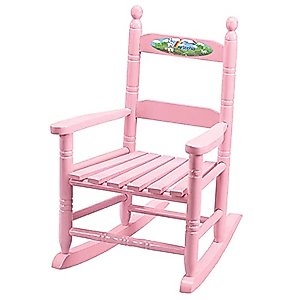 Fox Valley Traders Personalized Childrens Rocking Chair, Features Classic Rocker Design and Hardwood Construction, Pink Finish with Princess Design