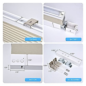 THIRDREALITY ZigBee Smart Blind, Motorized Blackout Window Shades with Remote, Cordless Honeycomb Blinds, Automatic Height Setting, AA Batteries Powered, 27" W x 72" H Beige/White