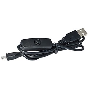 JacobsParts 3A Micro USB Cable On/Off Power Button Switch Raspberry Pi & Phone Charging