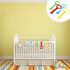 4Pcs Pull Ring Baby Bed Stand Up Rings Baby Cot Rings Walking Assistant for Baby Toddler