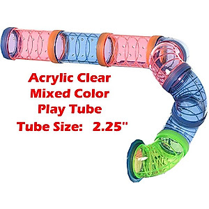 Large Twin Tower Habitat Hamster Home Rodent Gerbil Mouse Mice Rat Wire Animal Cage Long Crossover Tube (18.5" L x 14.5" W x 23" H Inch, Pink)