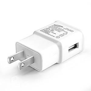 Samsung Charger EP-TA10JWE, 5.0V 2Amp Charger Adapter with Samsung Data Sync Cable ET-DQ11Y1WE for Galaxy S5/Note 3 - Non Retail Packaging - WHITE