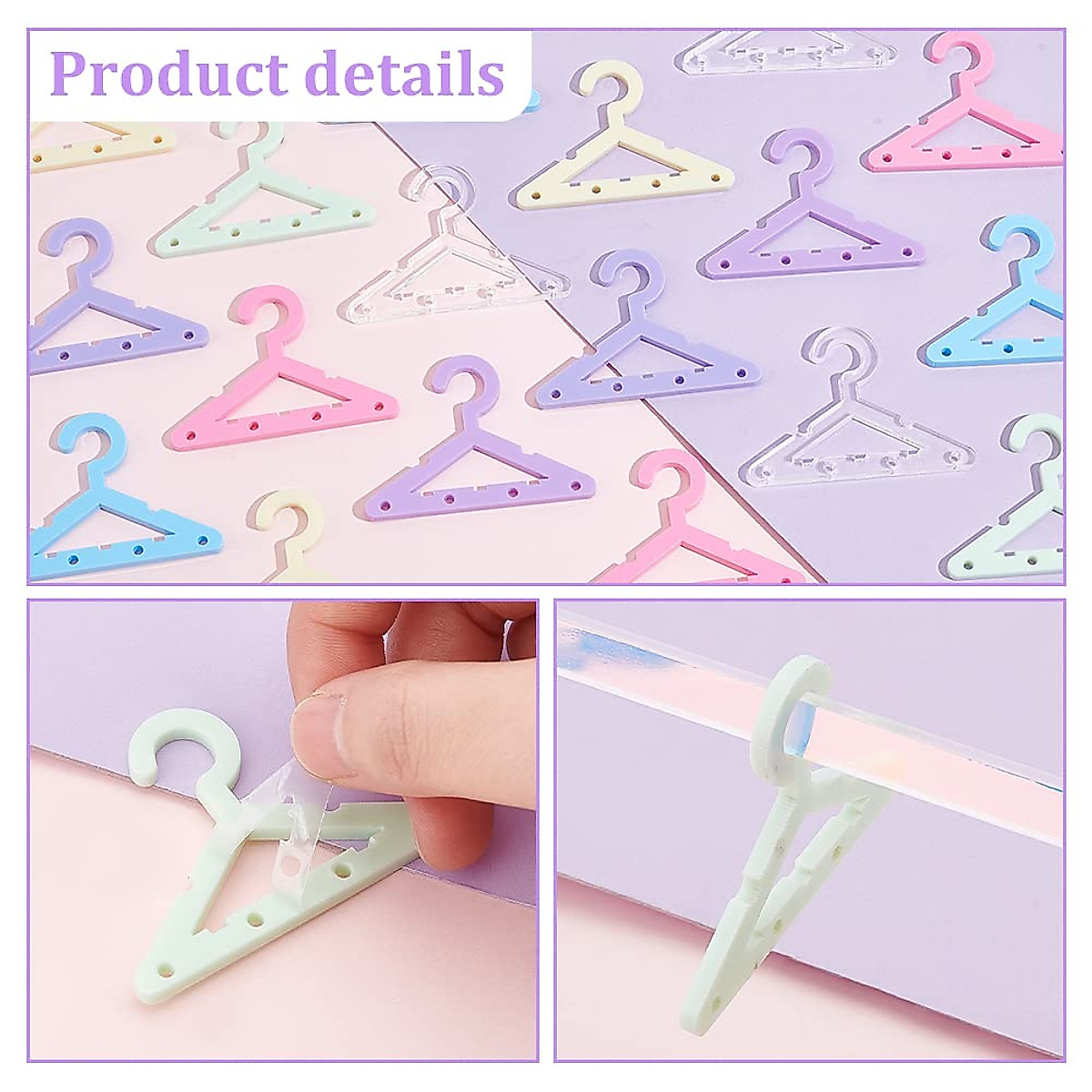 PH PandaHall 42pcs Clothes Hanger Earring Holder Necklace Mini Hanger Rack Jewelry Display Dangle Earring Hanging Organizer Acrylic Ear Studs Display Rack for Retail Show Personal Exhibition