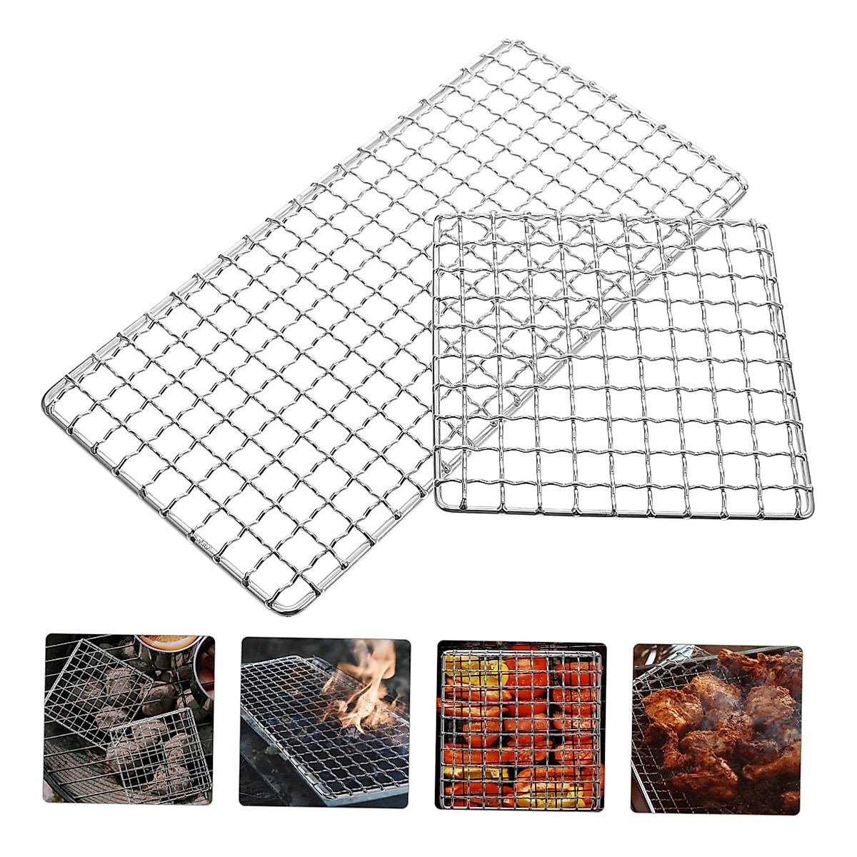 Parliky 1 Set Grill Grid Camping Accessories Grilling Accessories Barbecue Accessories Professional Baking Net Outdoor Accessory Outdoor Supply Stainless Grill Mesh Grid Mesh
