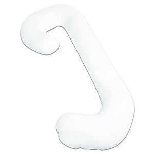 Leachco Snoogle Chic Supreme Pregnancy/Maternity Pillow with 100% Sateen Cotton Cover in Soothing White, 1 Count (Pack of 1)