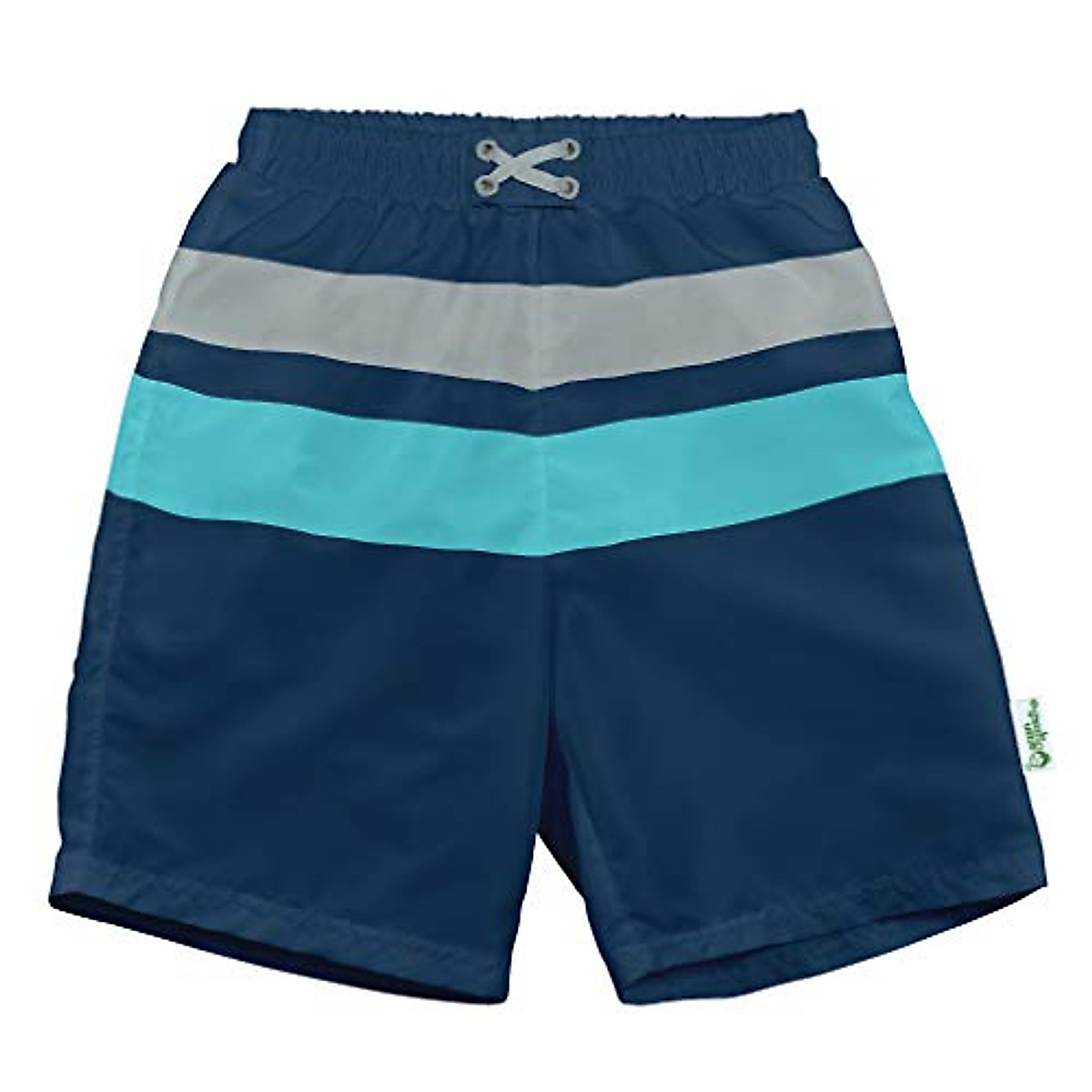 i play. by green sprouts baby-boys Trunks with Built-in Reusable Swim Diaper,Navy/Aqua,4T