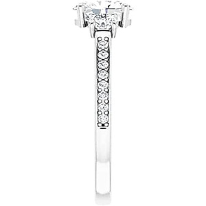 Moissanite World 3-Stone Moissanite Ring Oval 2.0CT, Moissanite Engagement Ring/Moissanite Wedding Ring/Moissanite Bridal Ring Set 925 Sterling Silver Perfact for Gift Or As You Want (7)