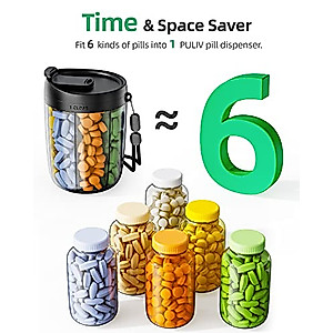 Large Supplement Organizer Bottle, Holds Plenty of Vitamins in 1 Monthly Pill Dispenser with Anti-Mixing & Wide Openings Design, Easy to Retrieve Meds, Includes 20 Pcs Stick-on Labels
