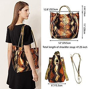 MEL JUN Genuine Leather Handbags for Women, Fashion Women's Purses and Handbags Work Tote Bag Shoulder Crossbody Bags -Gold