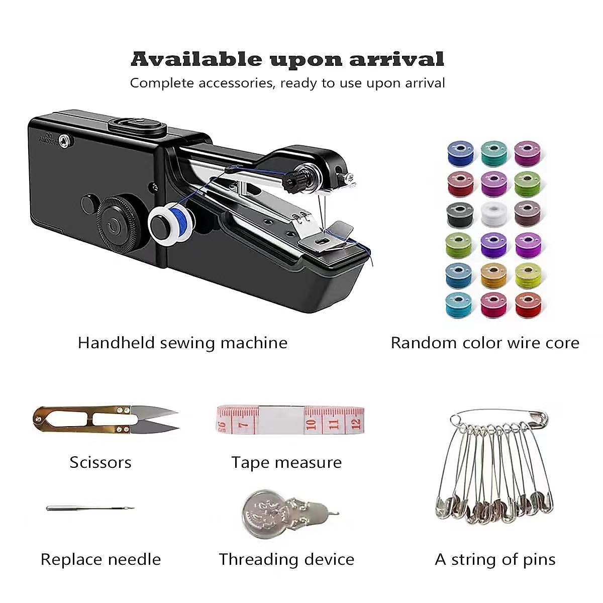 mini sewing machine，Beginners Handheld Sewing Machine, manual portable Quick Sewing Portable Sewing Machine, Electric Handy Sewing Machine, perfect for Beginners Sewing DIY Fabric Cloth Jeans