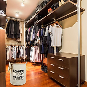 Bagmrteho Won LAUNDRY Large Size Laundry LAUNDRY TODAY Closet Organizer Baskets for Shelves (White, One Size)