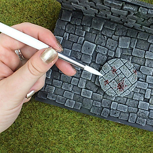 War World Gaming 40mm Round Dungeon one Resin Bases x5 for 20-28mm Scale Miniatures & Figures,5 x 40mm