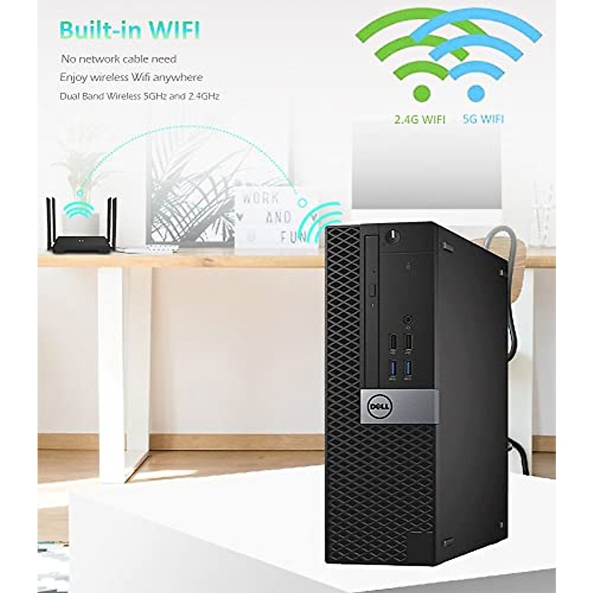 Dell OptiPlex 5040 SFF Desktop Computer Intel PC Quad Core i7-6700 3.40GHz up to 4.0GHz 16GB Ram 512GB NVMe M.2 SSD Built-in WiFi & Bluetooth HDMI Wireless Keyboard and Mouse Windows 10 Pro (Renewed)