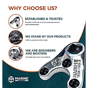 M Marine Tech Tools Outboard Trim/Tilt Pin Wrench Set, Yamaha, Suzuki, Johnson, Evinrude - 38mm (AMT0004) 32mm (AMT0006), 35mm (AMT0009)