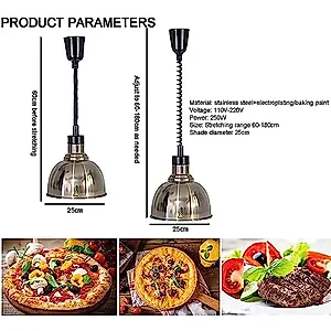 Buffet Heat Lamps, Food Heating Lamp, Lights Buffet Server Food Warmer Metal Chandelier Telescopic Metal Food Heat Light Hanging Chandelier Buffet Light for Home Kitchen Hotel