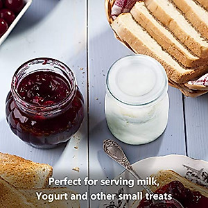 Encheng 7 oz Clear Glass Jars With Lids,Glass Yogurt Container With Lids(PE),Replacement Glass Pudding Jars Yogurt Jars,Glass Container With Twine n Tag For Milk,Jams,Jelly,Mousse,Dishwaresafe 20 Pack