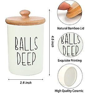 Apothecary Jars with Lids for Bathroom Organization, Qtip Holder and Cotton Ball Holder are Great for Farmhouse Bathroom Decor, Rustic Bathroom Decor (BLACK AND WHITE)