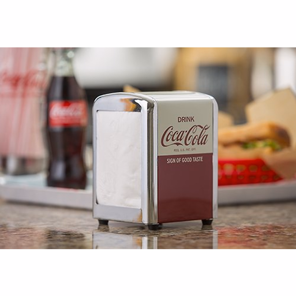Tablecraft Coca-Cola Napkin Dispenser, Half, Red