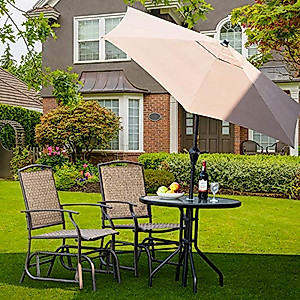 Giantex Outdoor Glider Chair W/Sturdy Metal Frame & Breathable Mesh Fabric, Porch Lounge Swing Rocking Chairs Set of 2 for Lawn, Garden, Porch, Backyard, Poolside, Patio Gliders for Outside