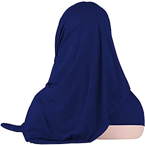 AIBEARTY Women Glitter Sequin Hijab Muslim Head Wrap Scarf Long Turban Headband Hair Cap Shawl (Navy)