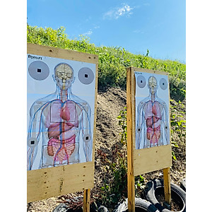 RESOLUTE (25) 23x35 Medically Designed Shooting Targets For The Range, 100% Anatomical Shooting Target, Targets For Pistol Shooting, Rifle, Air Pistols, Pellet Gun, Bb Gun, Airsoft Rifles, Airsoft Gun