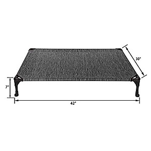 Veehoo Cooling Elevated Dog Bed, Portable Raised Pet Cot with Washable & Breathable Mesh, No-Slip Rubber Feet for Indoor & Outdoor Use, Large, Black Silver